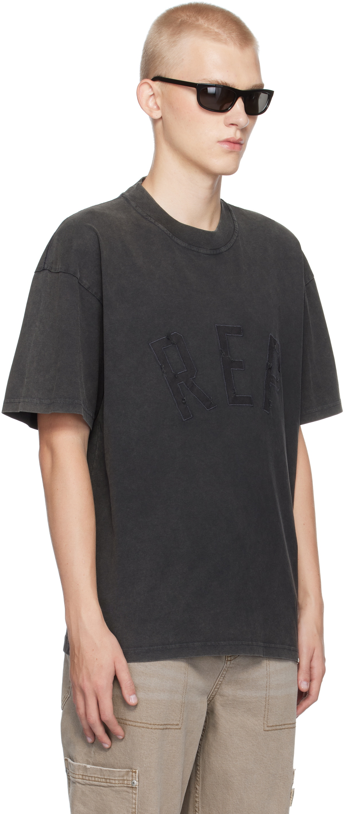 Represent Black 'Rep' Applique T-shirt Represent