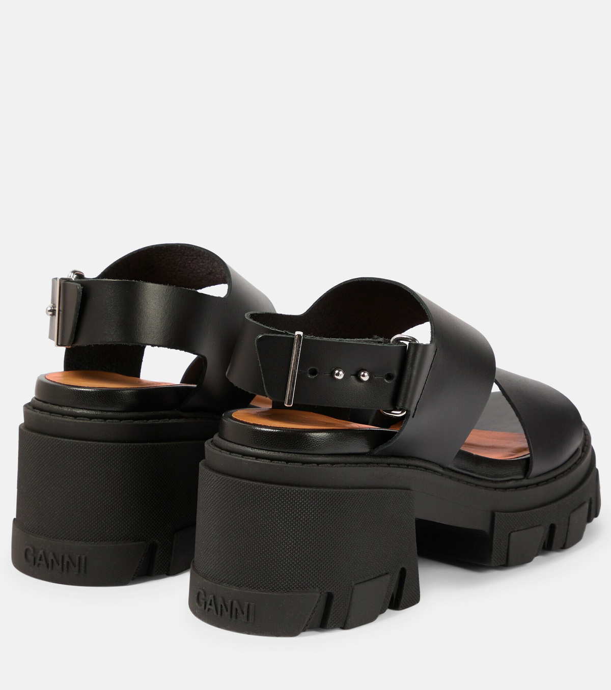 Ganni - Platform leather sandals GANNI