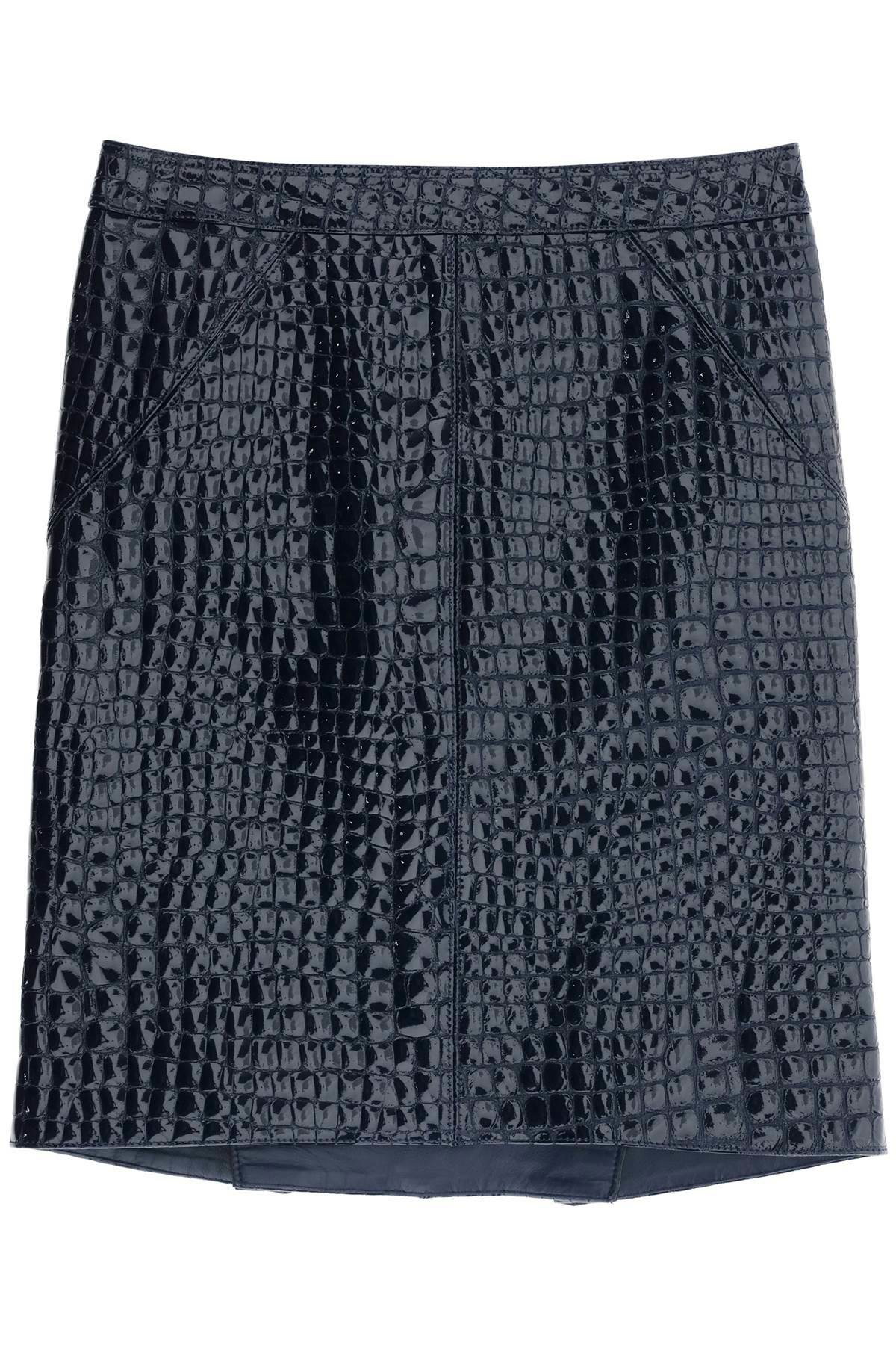 TOM FORD crocodile effect leather skirt Blue TOM FORD