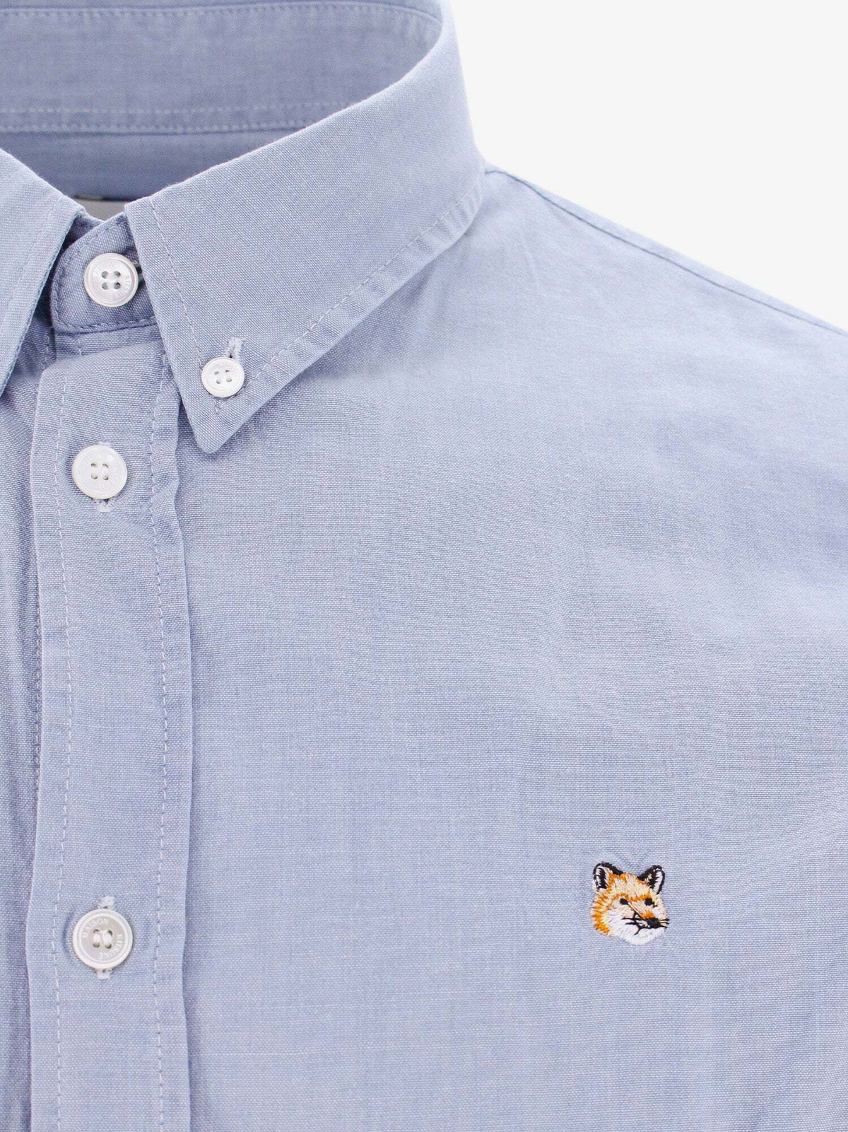 Maison Kitsune Shirt Blue Mens Maison Kitsune