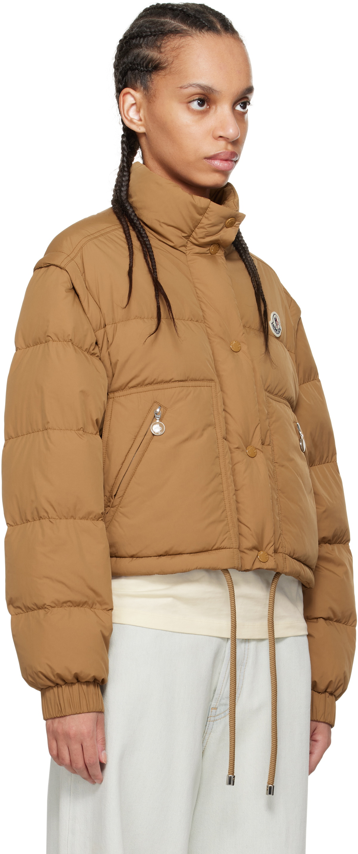 Moncler Beige Selle 2-in-1 Short Down Jacket Moncler
