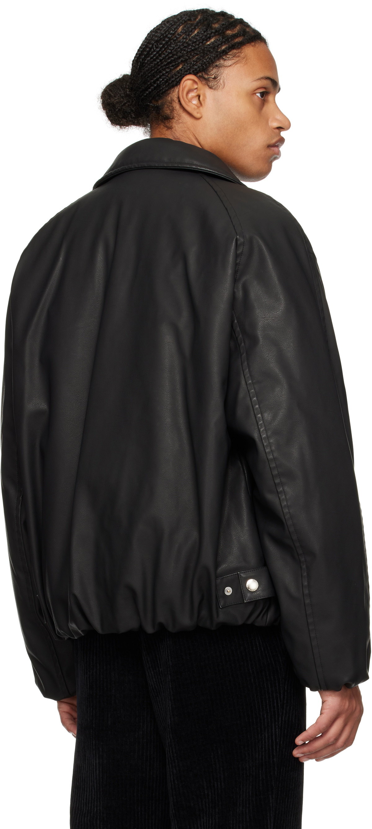Solid Homme Black Insulated Faux-Leather Jacket Solid Homme