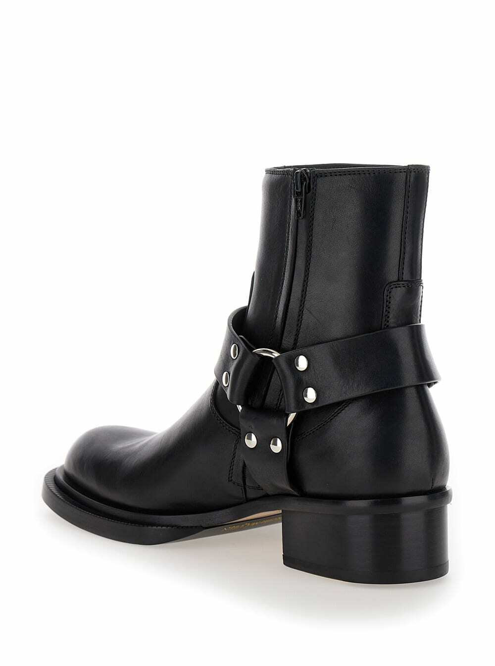 Alexander McQueen Black Ankle Boots With Harness Detail In Leather Man ...