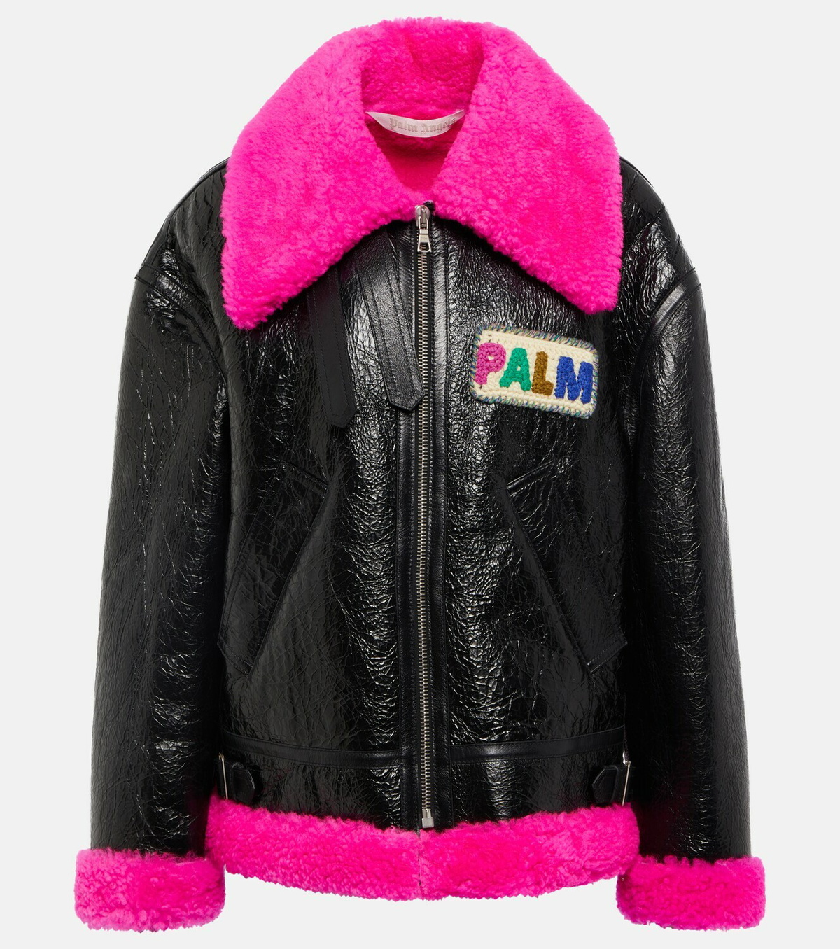 Palm Angels - Leather aviator jacket Palm Angels