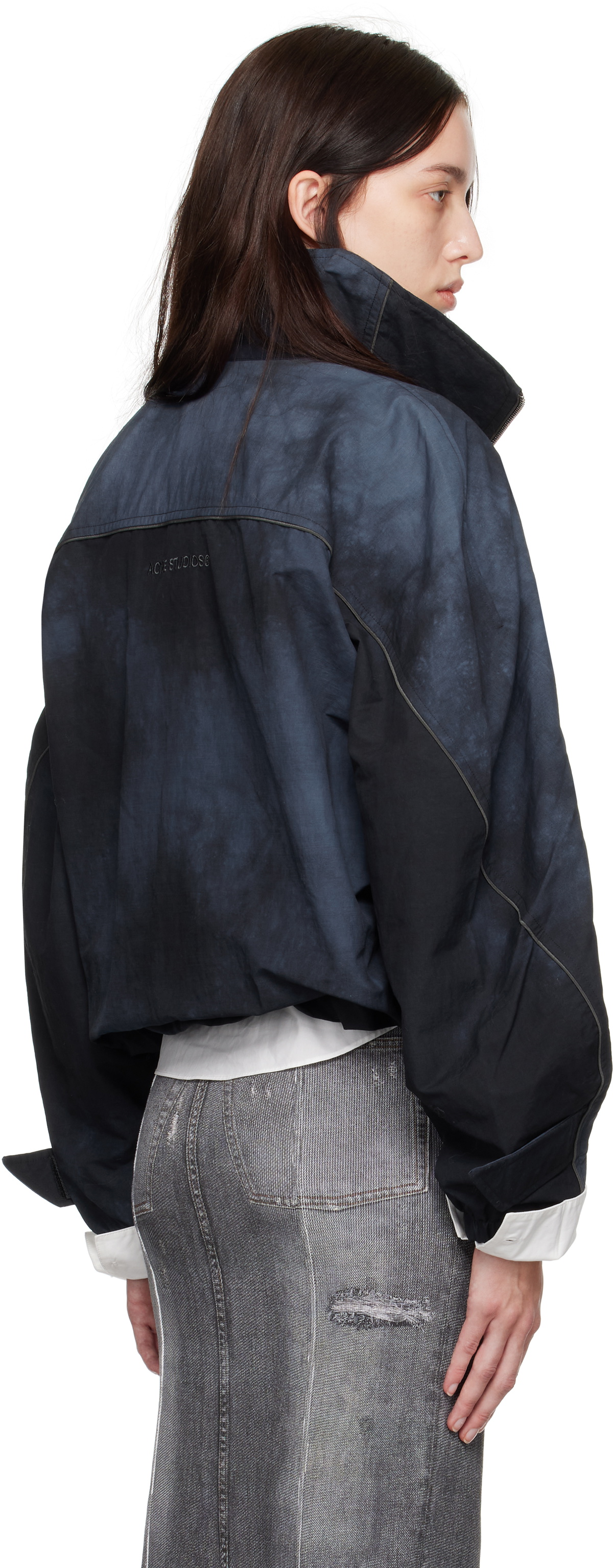 Acne Studios Navy Nylon Jacket Acne Studios