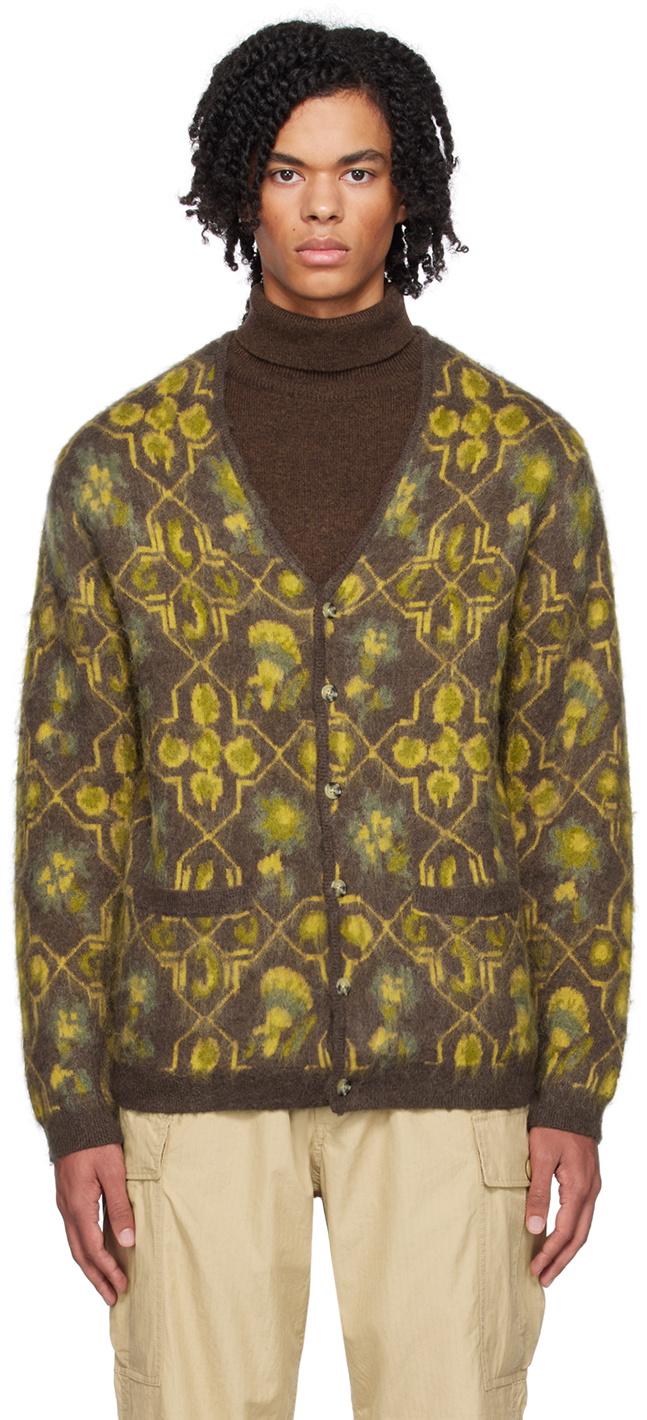 BEAMS PLUS Brown Botanical Cardigan Beams Plus