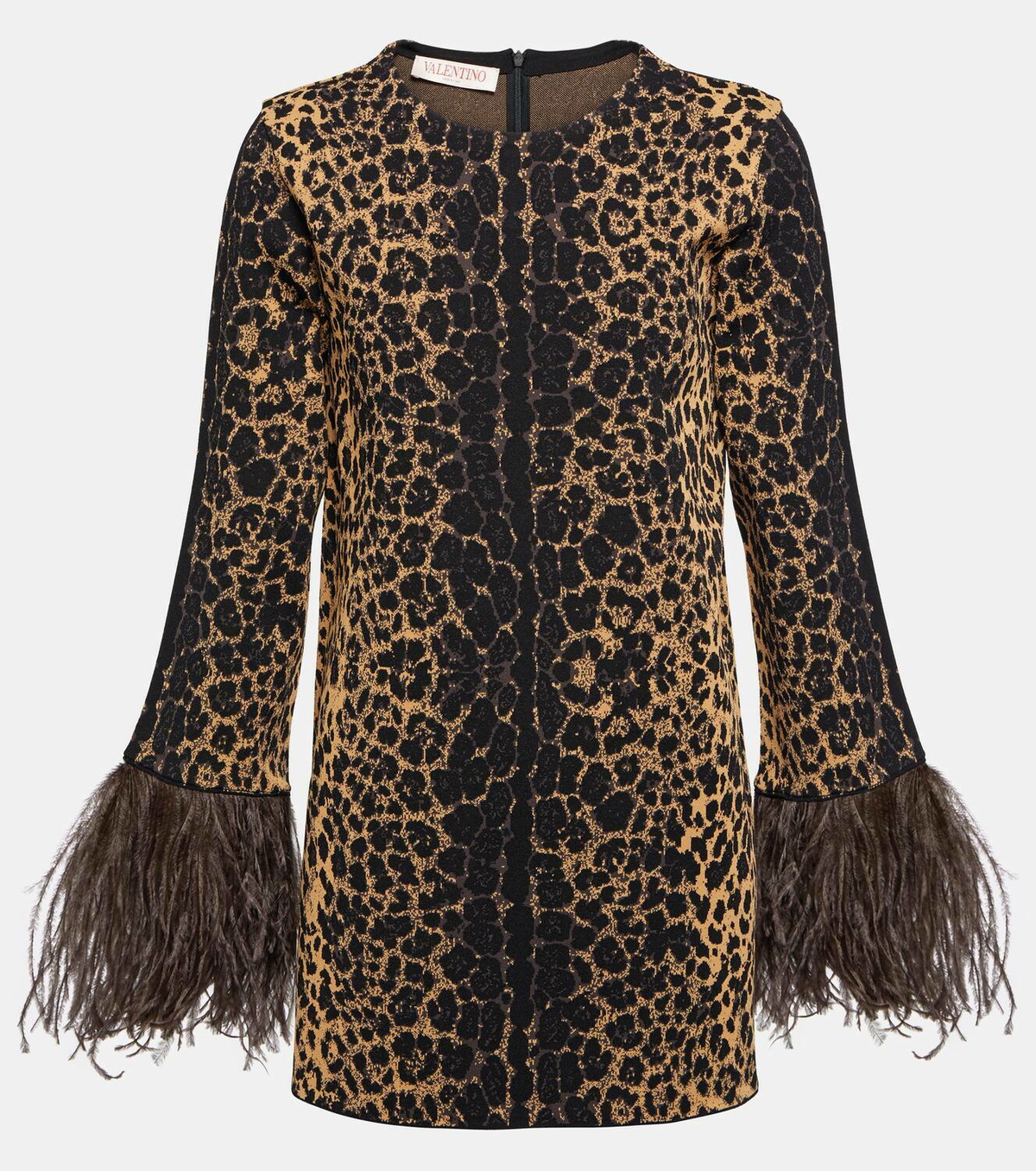 Valentino Feather-trimmed leopard-print sweater Valentino