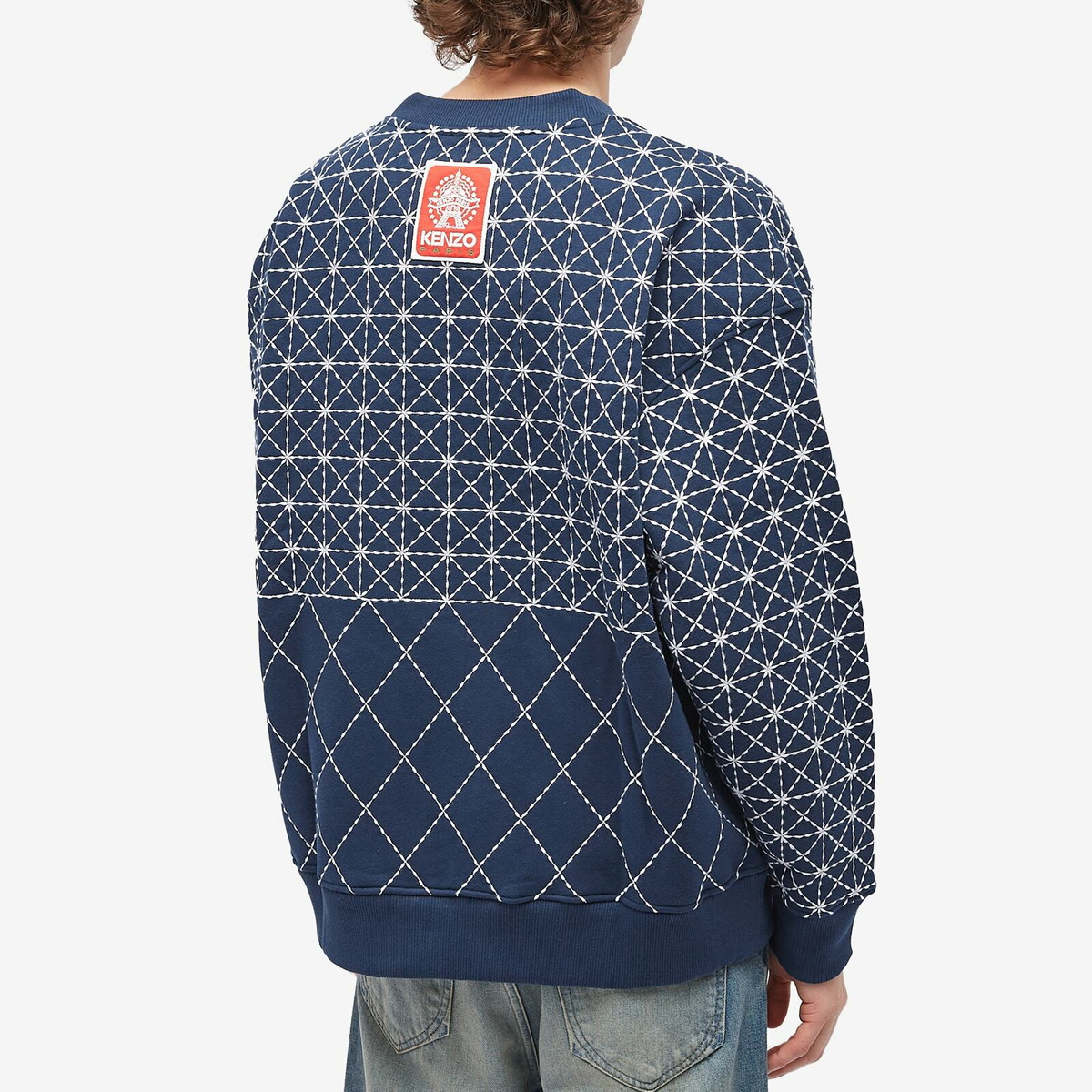 Kenzo Paris Men's Kenzo Sashiko Stich Oversized Crew Sweat in Midnight ...