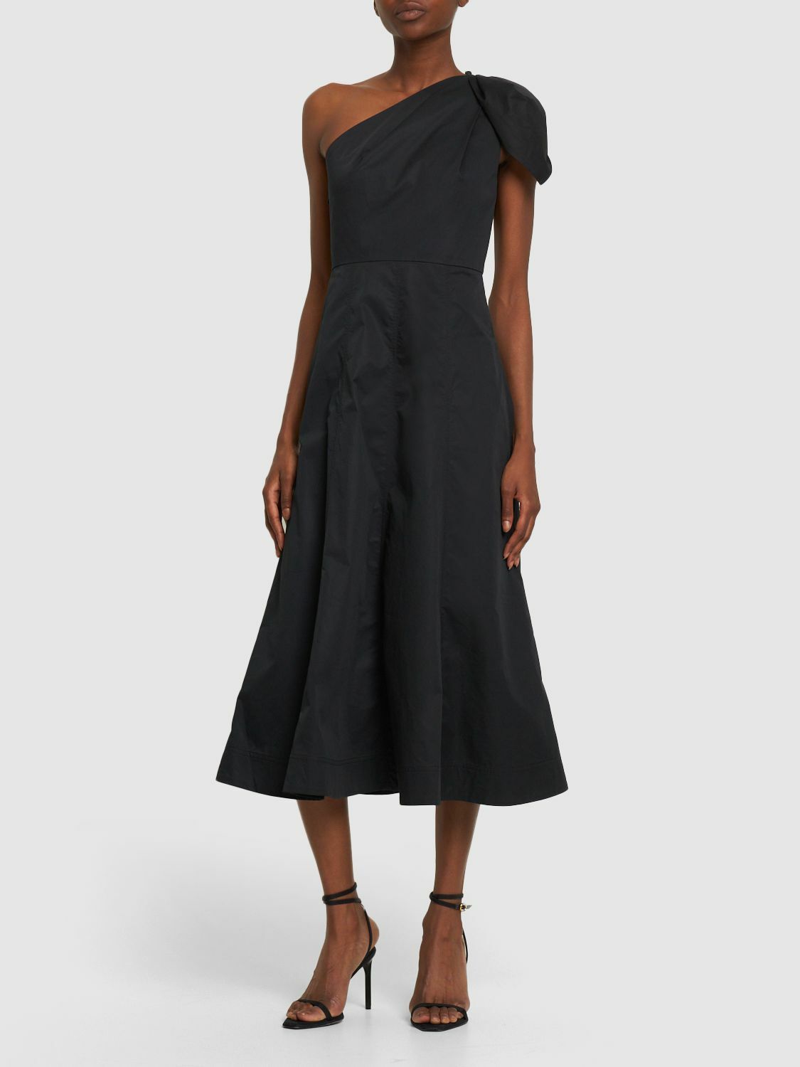 ROLAND MOURET - Asymmetric Cotton Poplin Midi Dress Roland Mouret