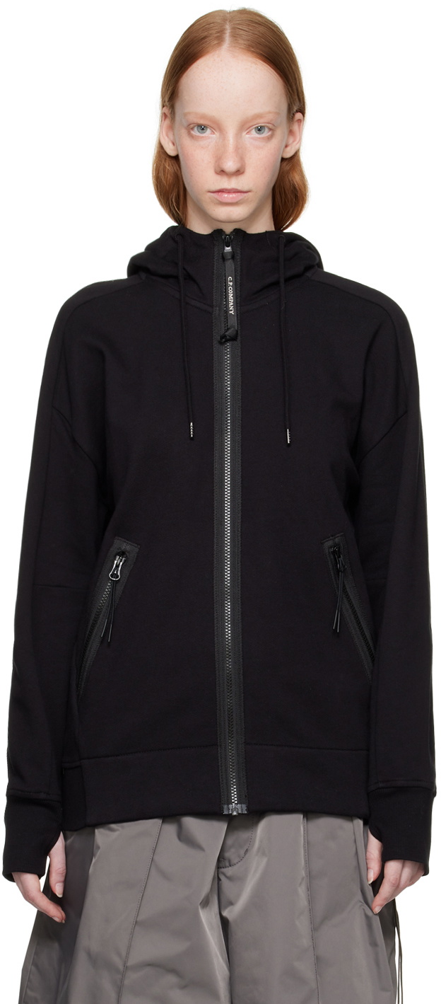 C.P. Company Black Diagonal Raised Goggle Hoodie C.P. Company