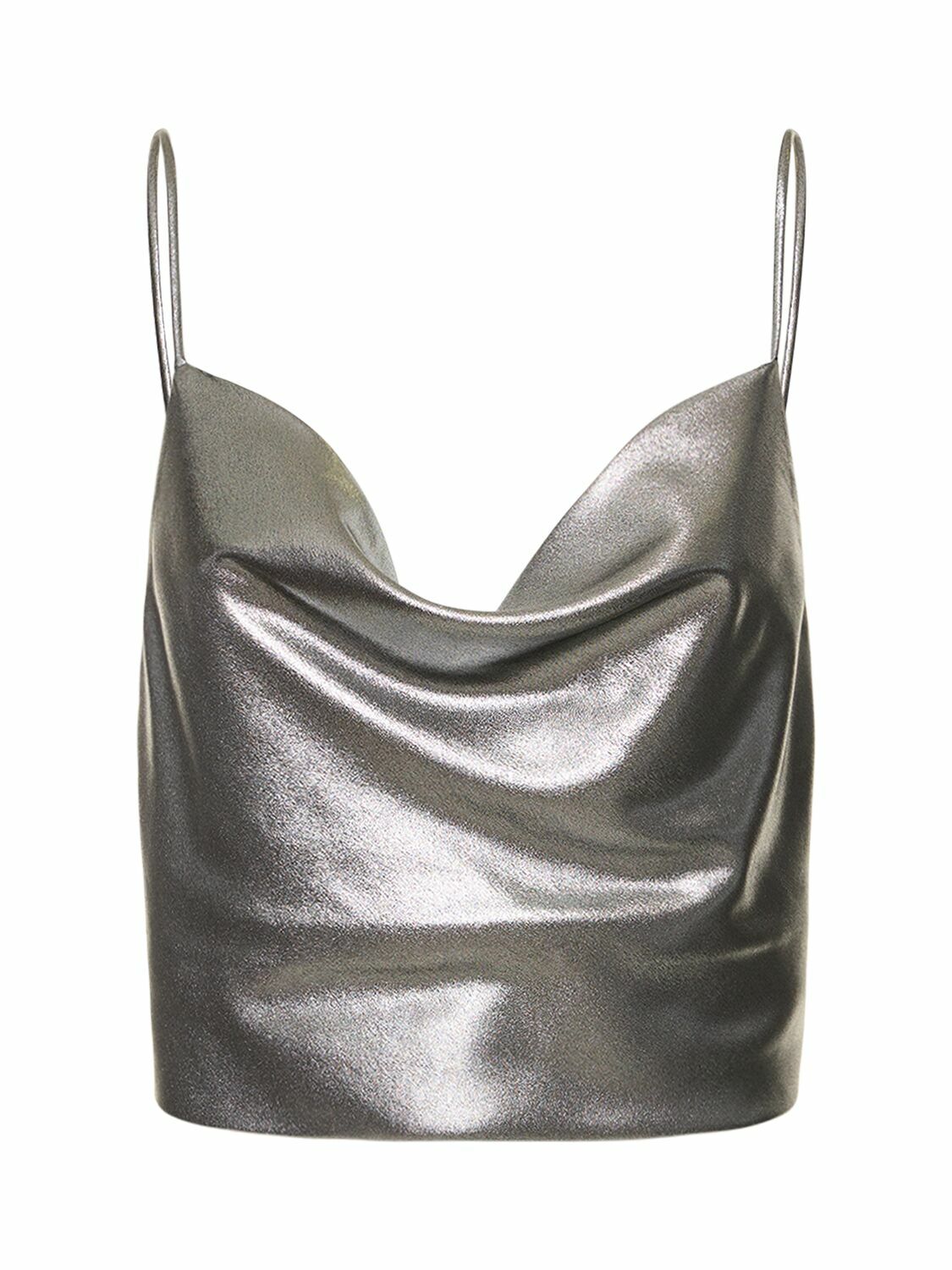 ROTATE - Metallic Draped Crop Top ROTATE Birger Christensen