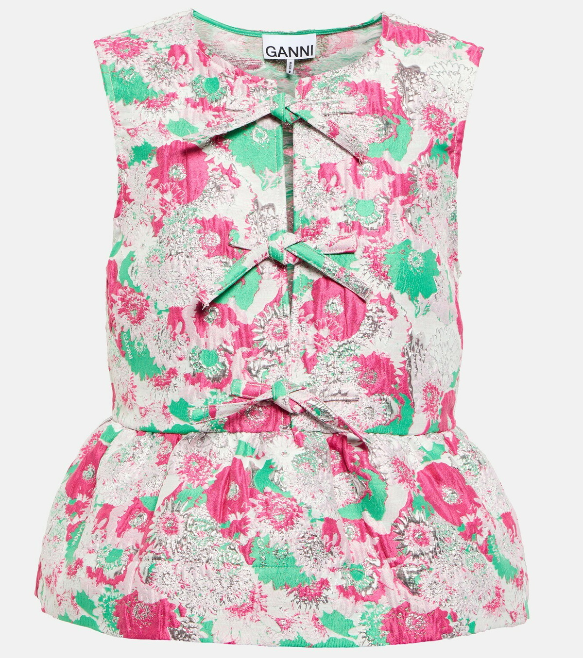 Ganni - Floral jacquard top GANNI