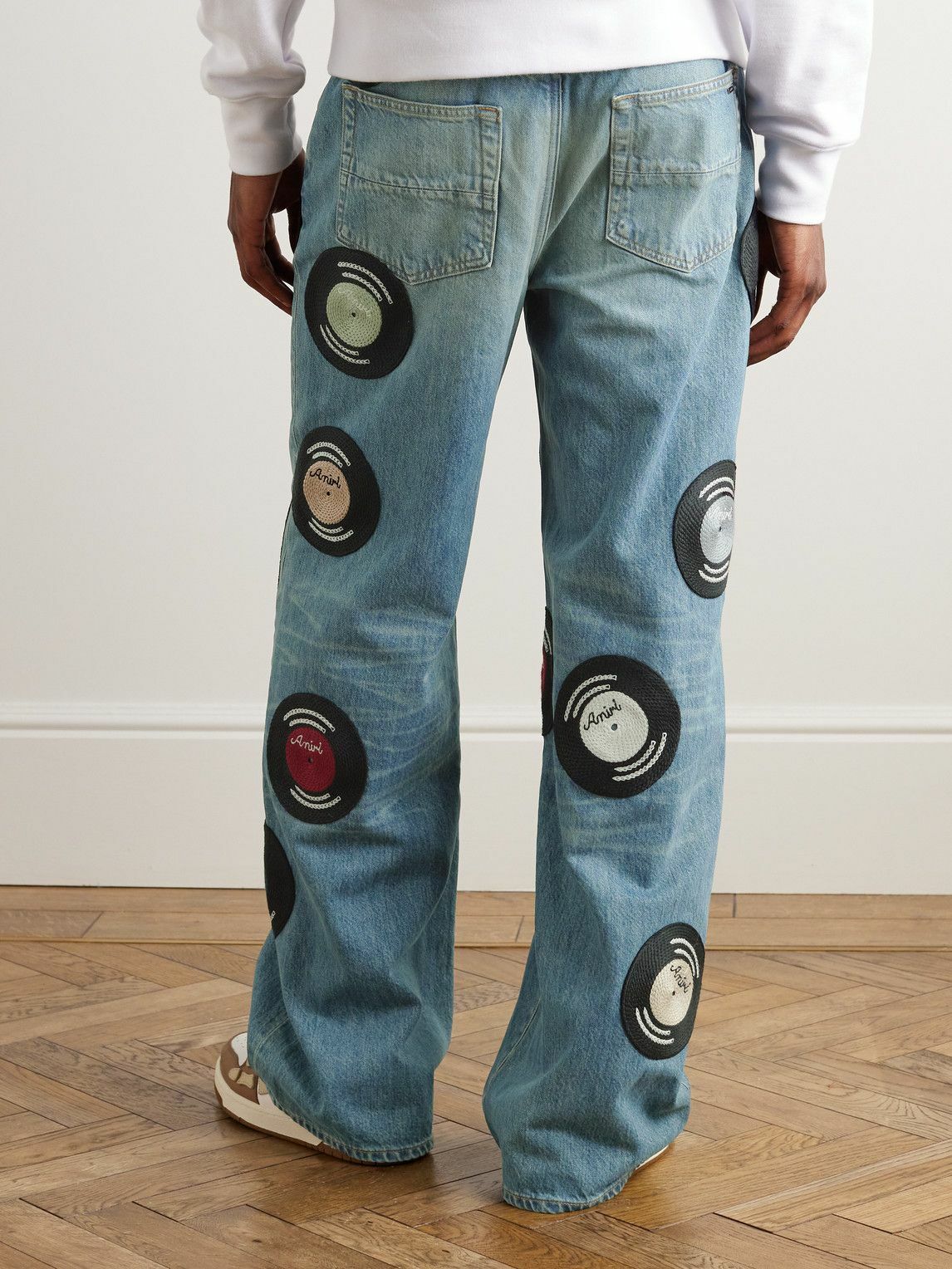 AMIRI - Appliquéd Wide-Leg Jeans - Blue Amiri