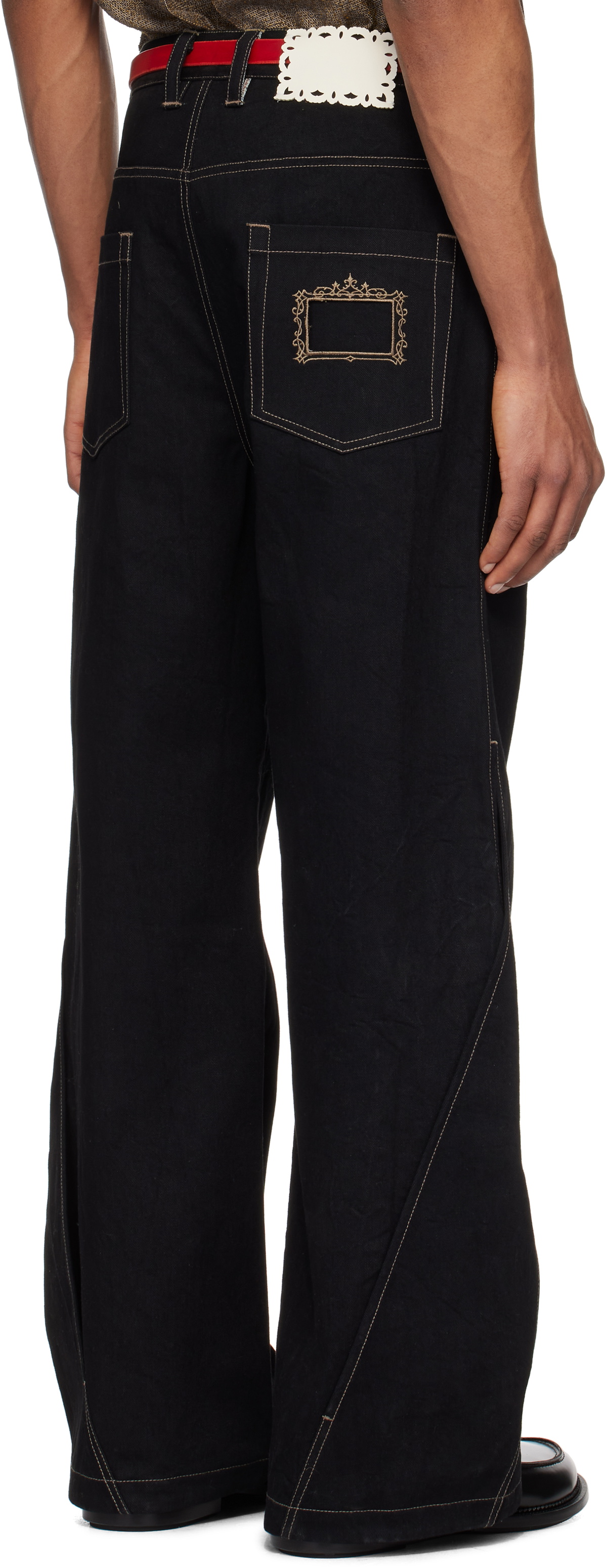 NULLUS SSENSE Exclusive Black Intertwined Structure Jeans NULLUS