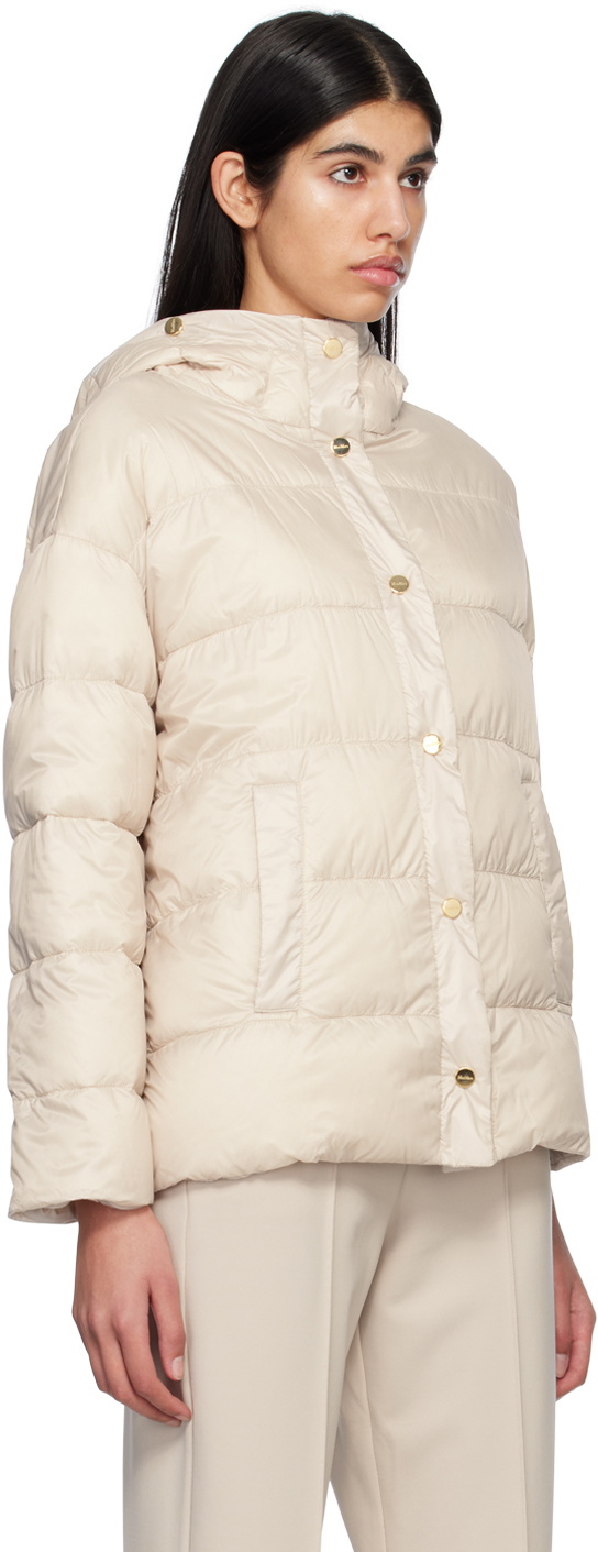 Max Mara Beige Quilted Reversible Down Jacket Max Mara
