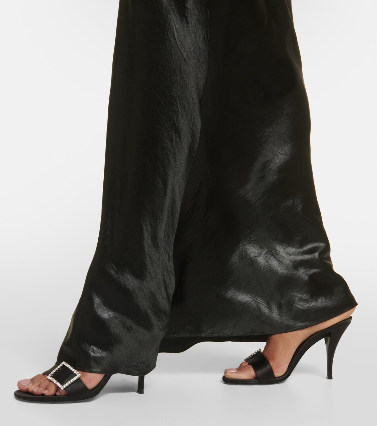 Saint Laurent Simone 90 embellished silk mules Saint Laurent