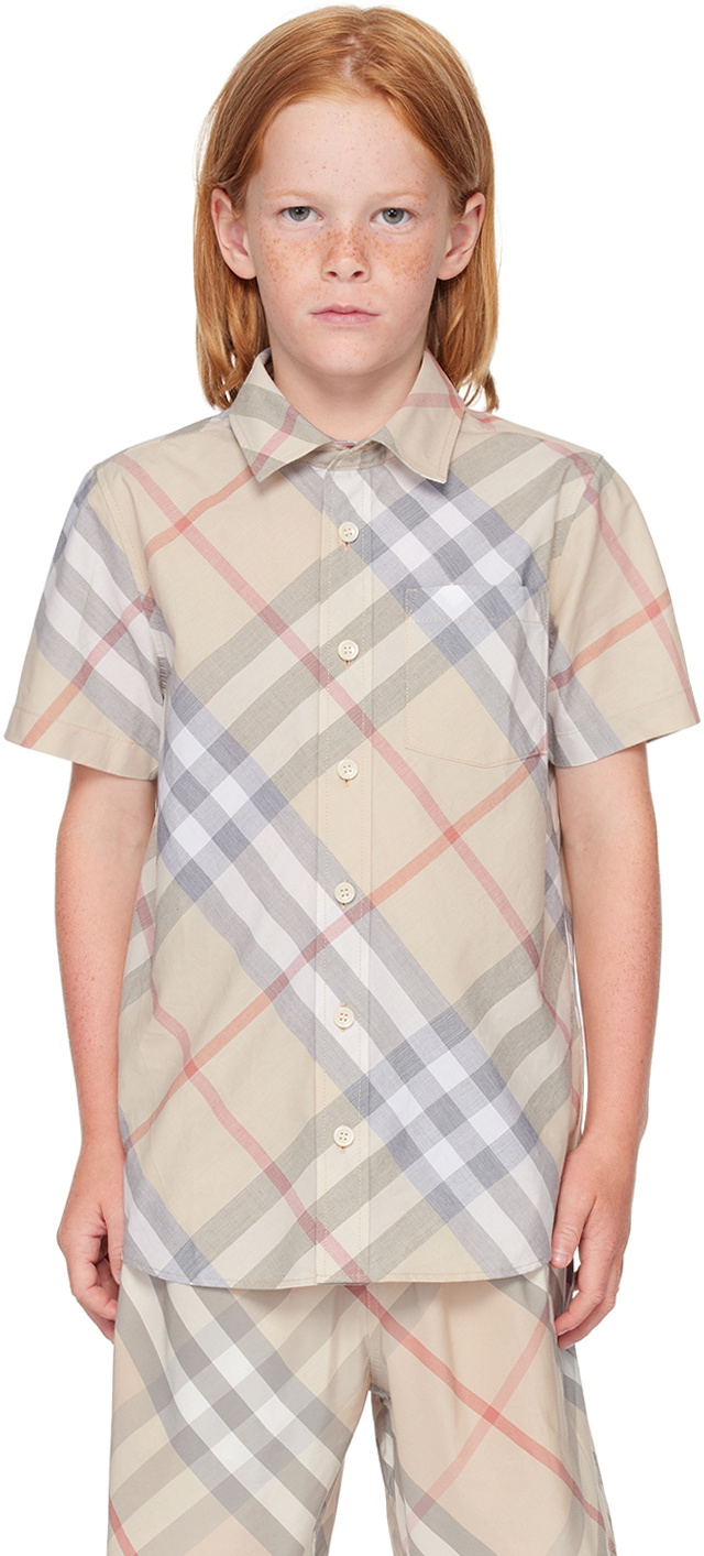 Burberry Kids Beige Check Shirt Burberry