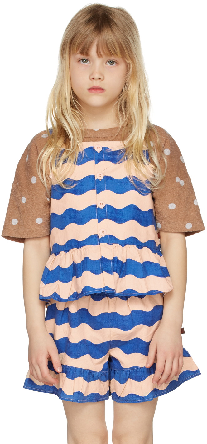 Wynken Kids Pink & Blue Wave Dansent Top Wynken