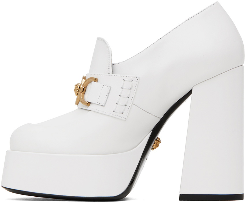 Versace White Medusa Platform Heels Versace