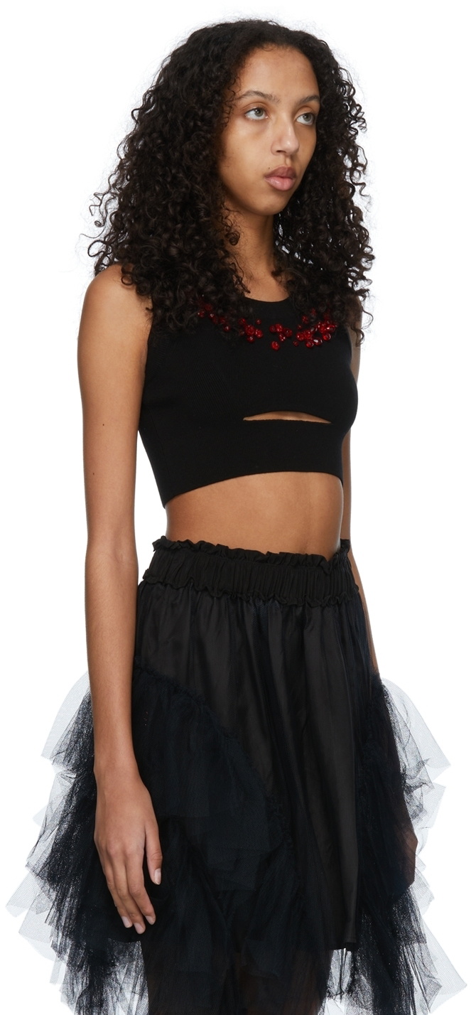 Simone Rocha Black Viscose Tank Top Simone Rocha