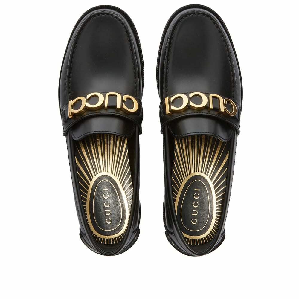 Gucci Men's Cara Logo Snaffle Loafer in Black Gucci