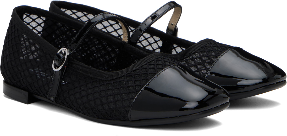 Repetto Black Mesh Georgiana Mary-Jane Ballerina Flats Repetto
