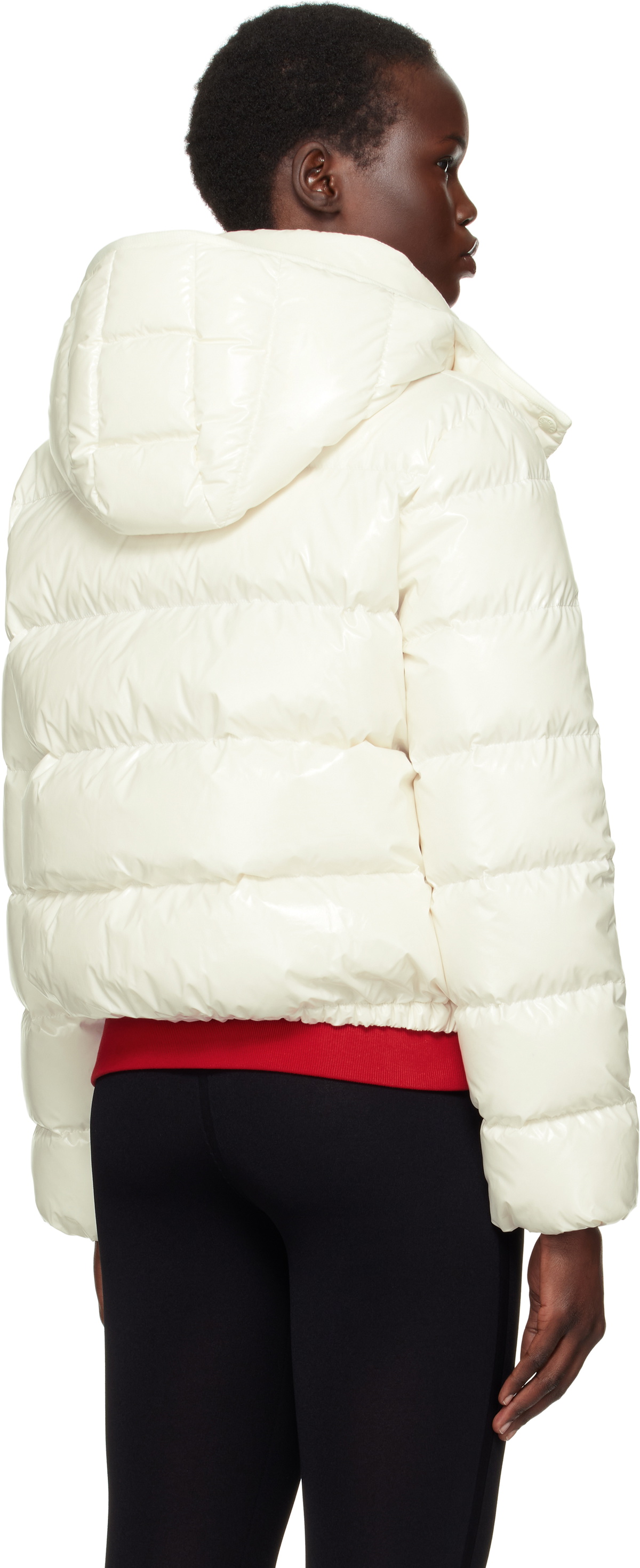 Moncler White Andro Hooded Short Down Jacket Moncler
