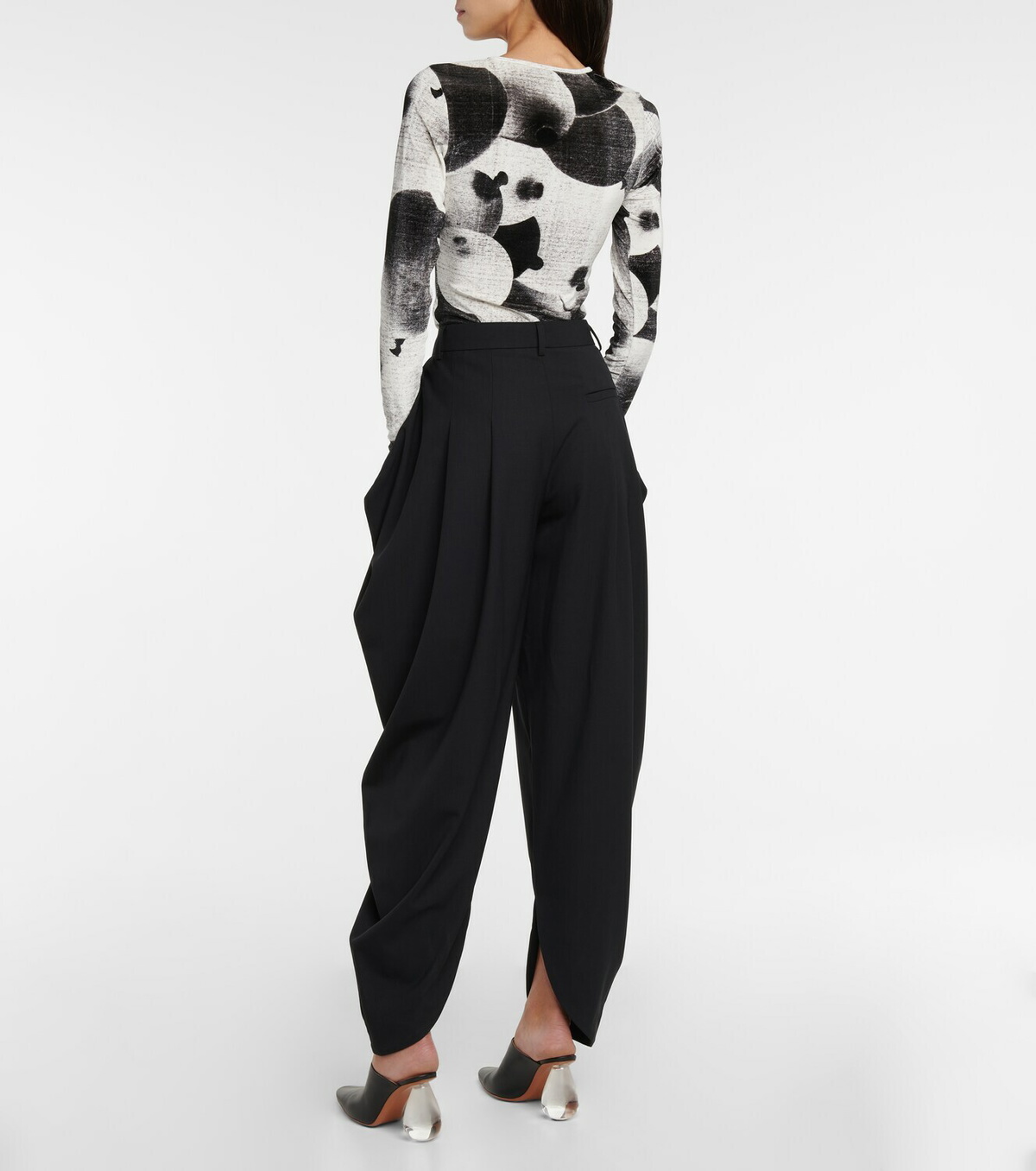 Loewe High-rise draped wool pants Loewe Loewe High-rise draped wool pants Loewe