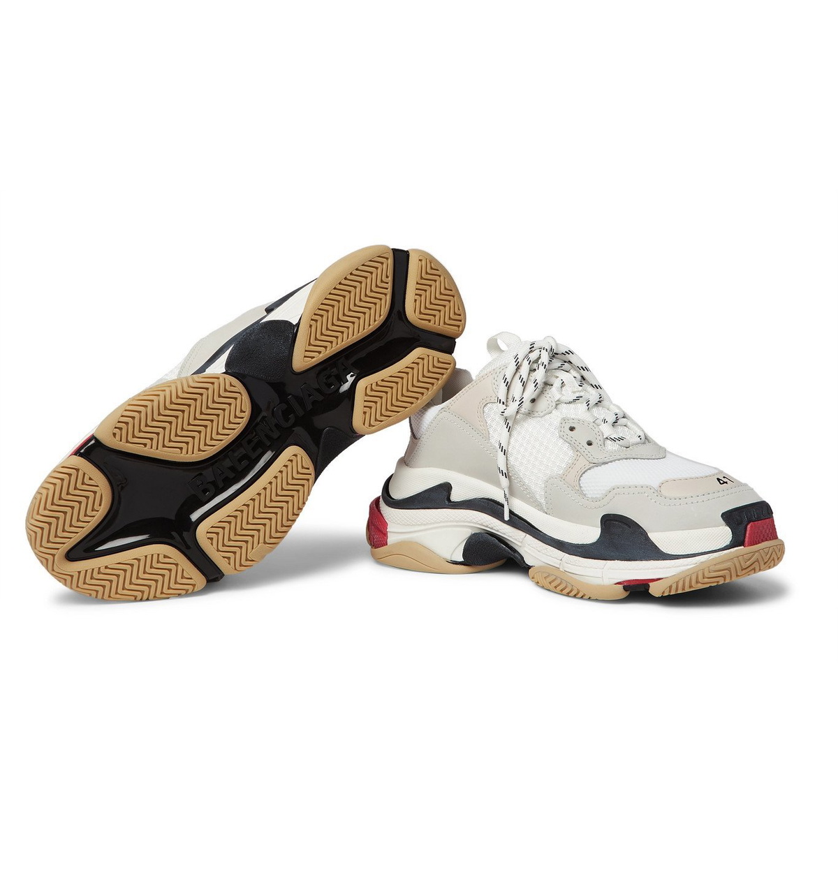 Balenciaga - Triple S Mesh, Nubuck and Leather Sneakers - White Balenciaga