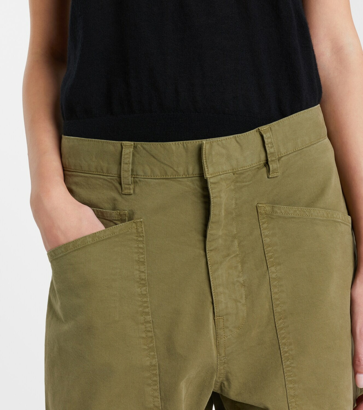 Nili Lotan Shon cotton twill barrel-leg pants Nili Lotan