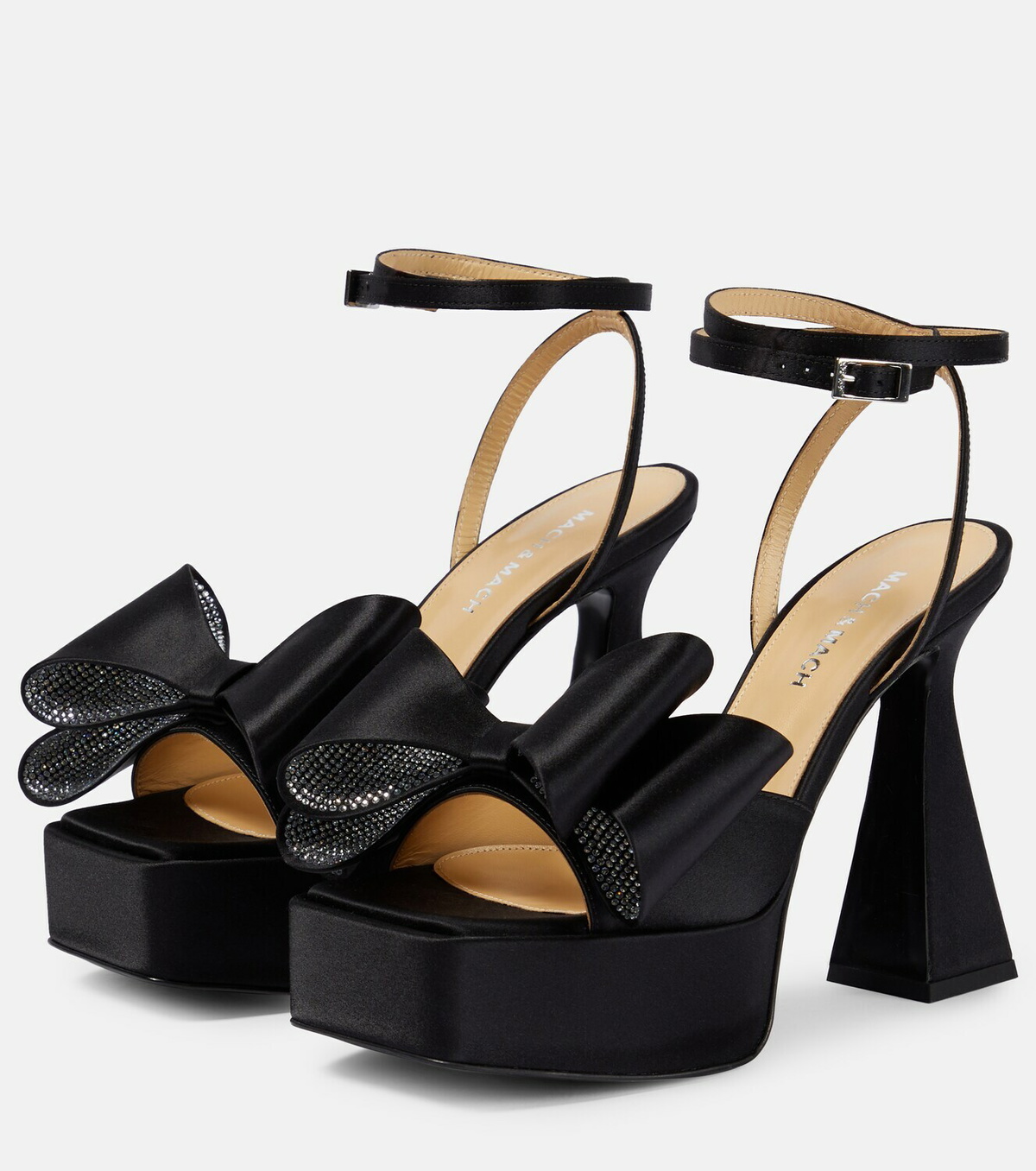Mach & Mach Le Cadeau satin platform pumps MACH & MACH