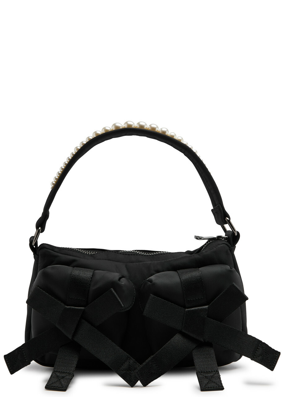 Simone Rocha Utility Bow Faux Pearl-embellished Shell Shoulder bag ...