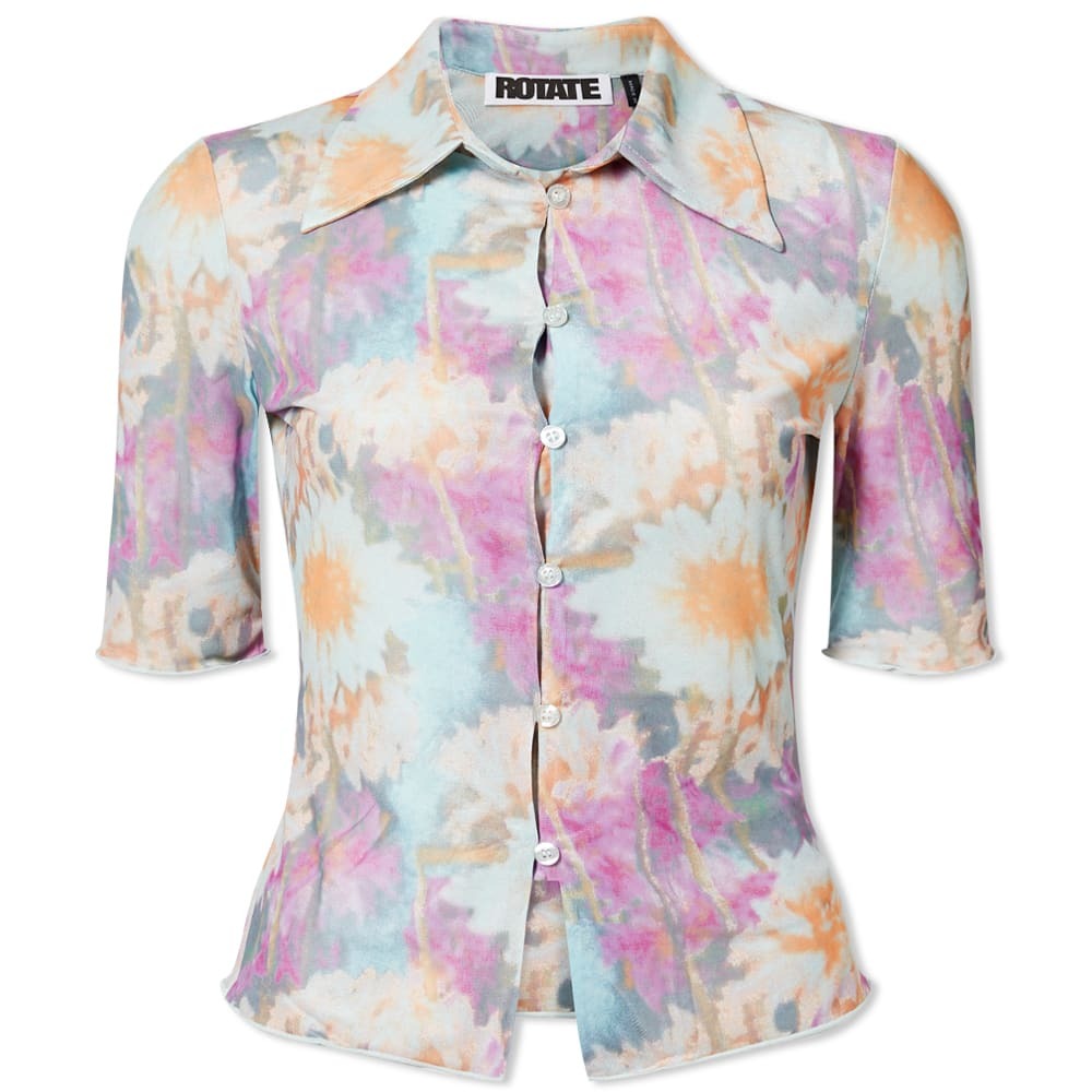 Rotate Miranda Short Sleeve Top Floral Print ROTATE Birger Christensen