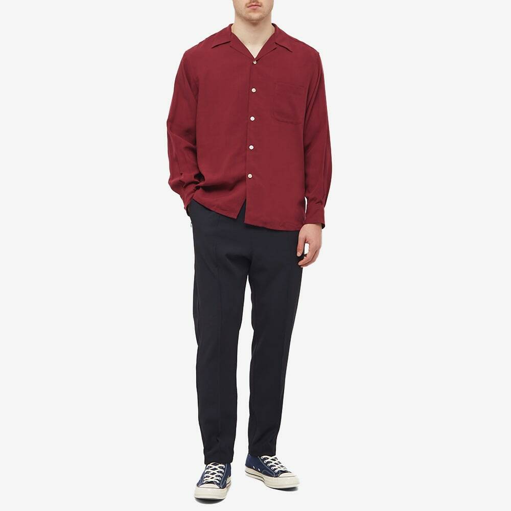 Wacko Maria Men's Chain Stitch Logo Shirt in Burgundy Wacko Maria