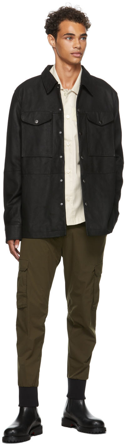 Boss Black Matte Leather Jacket BOSS