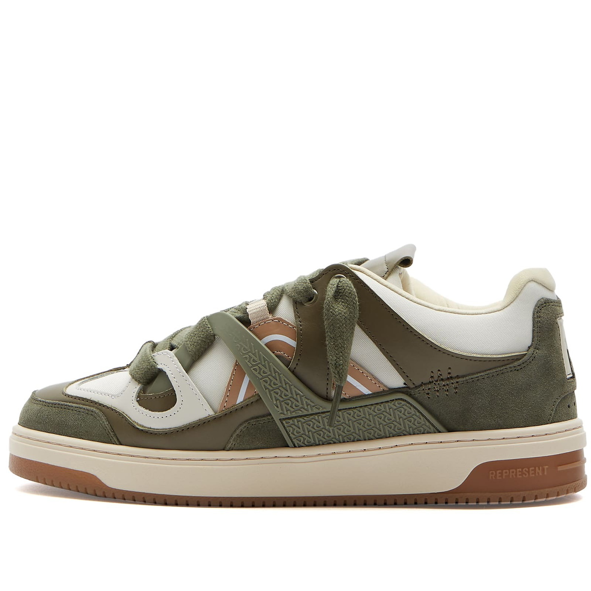 Represent Men's Bully Sneakers in Khaki Buttercream Represent