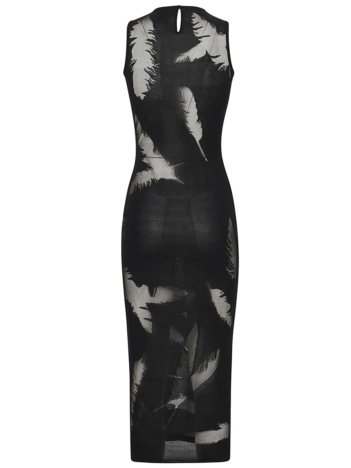 Alexander McQueen Feather Intarsia Pencil Dress Alexander McQueen