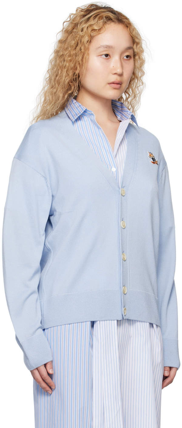 Maison Kitsuné Blue Dressed Fox Cardigan Maison Kitsune
