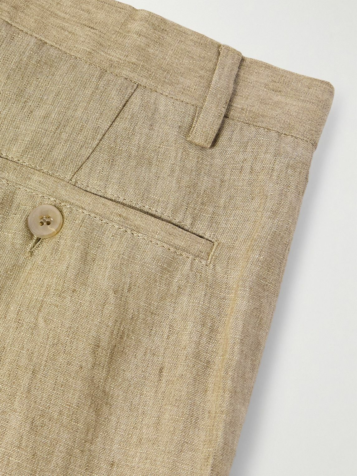 Sunspel - Tapered Pleated Linen Suit Trousers - Neutrals Sunspel