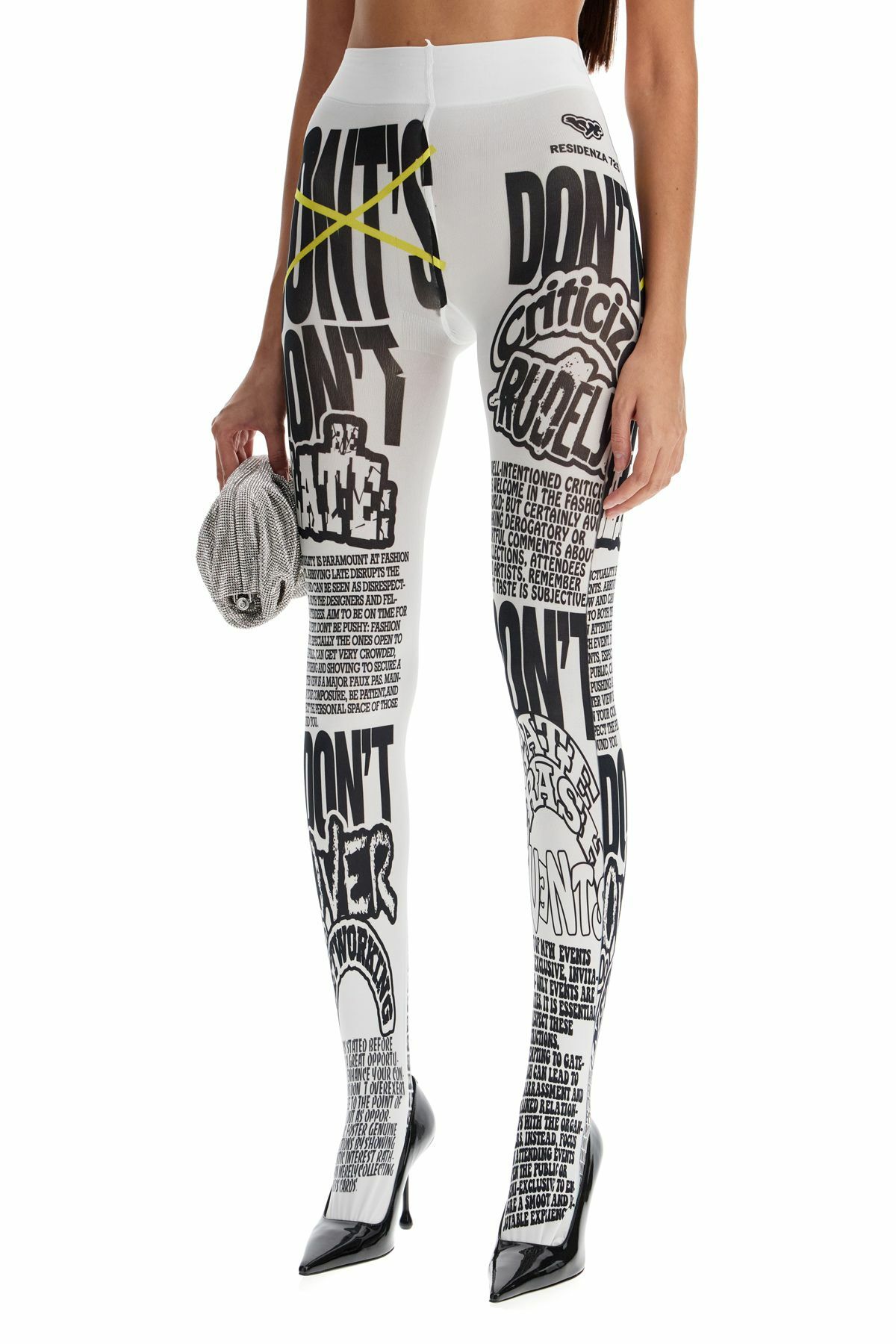 TYT printed tights tyt x White TYT
