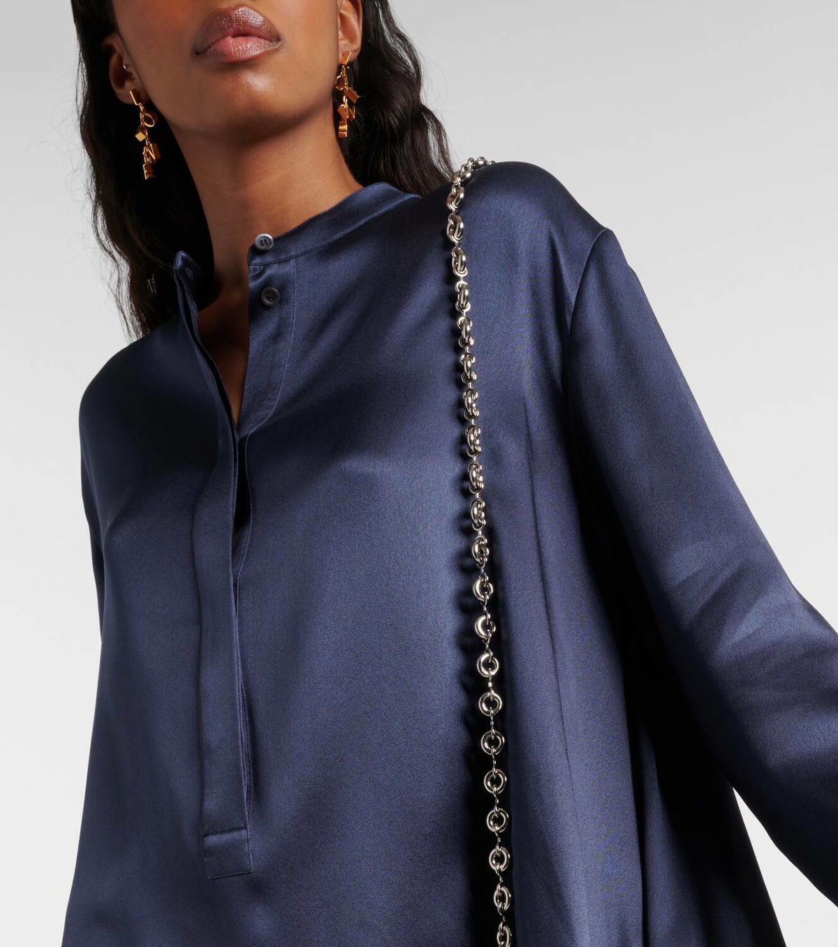 Loewe Chain-detail silk shirt dress Loewe