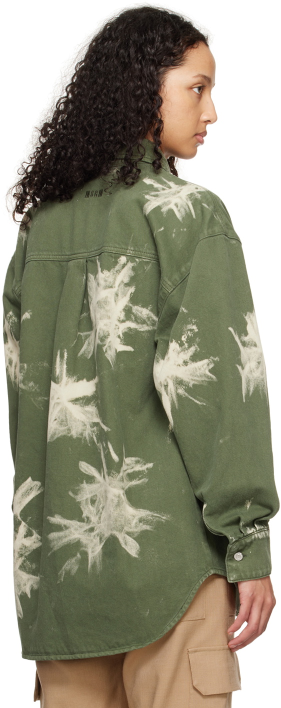 MSGM Green Bleach Denim Shirt MSGM