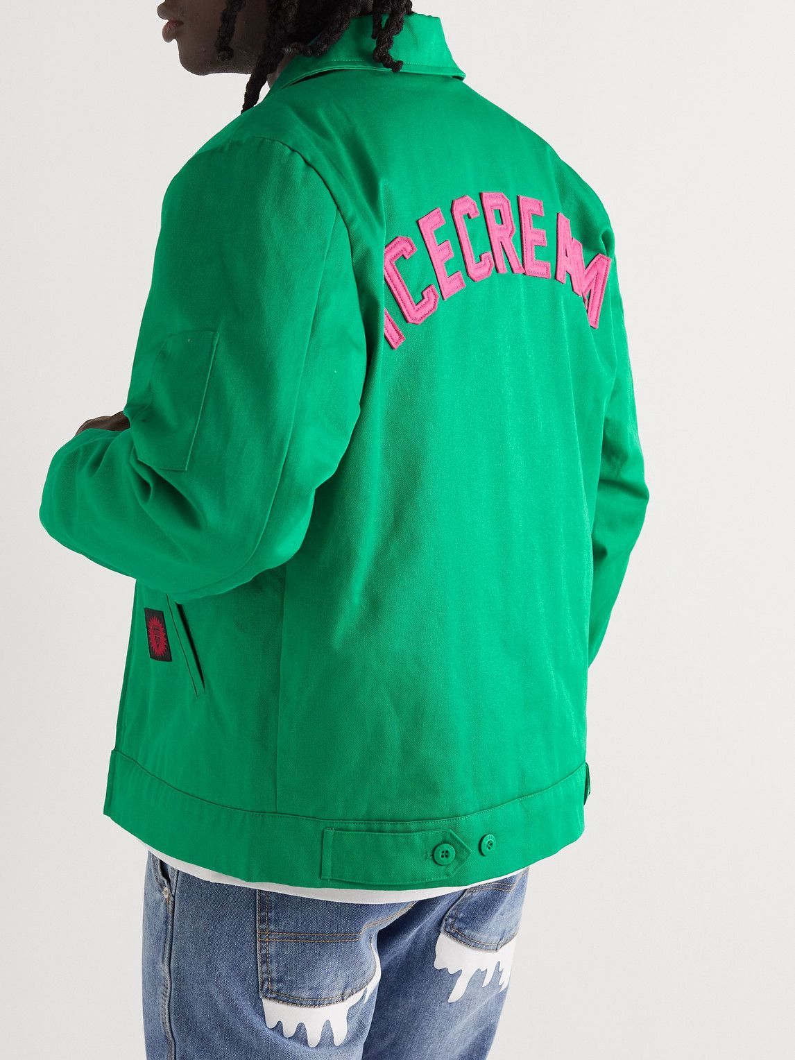 ICECREAM - Logo-Appliquéd Padded Cotton-Twill Jacket - Green ICECREAM