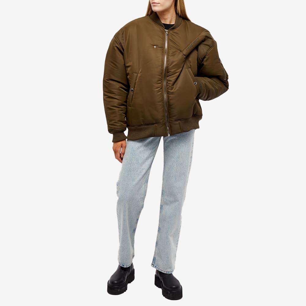 Y-Project Women's Pinched Logo Bomber Jacket in Army Green Y/Project