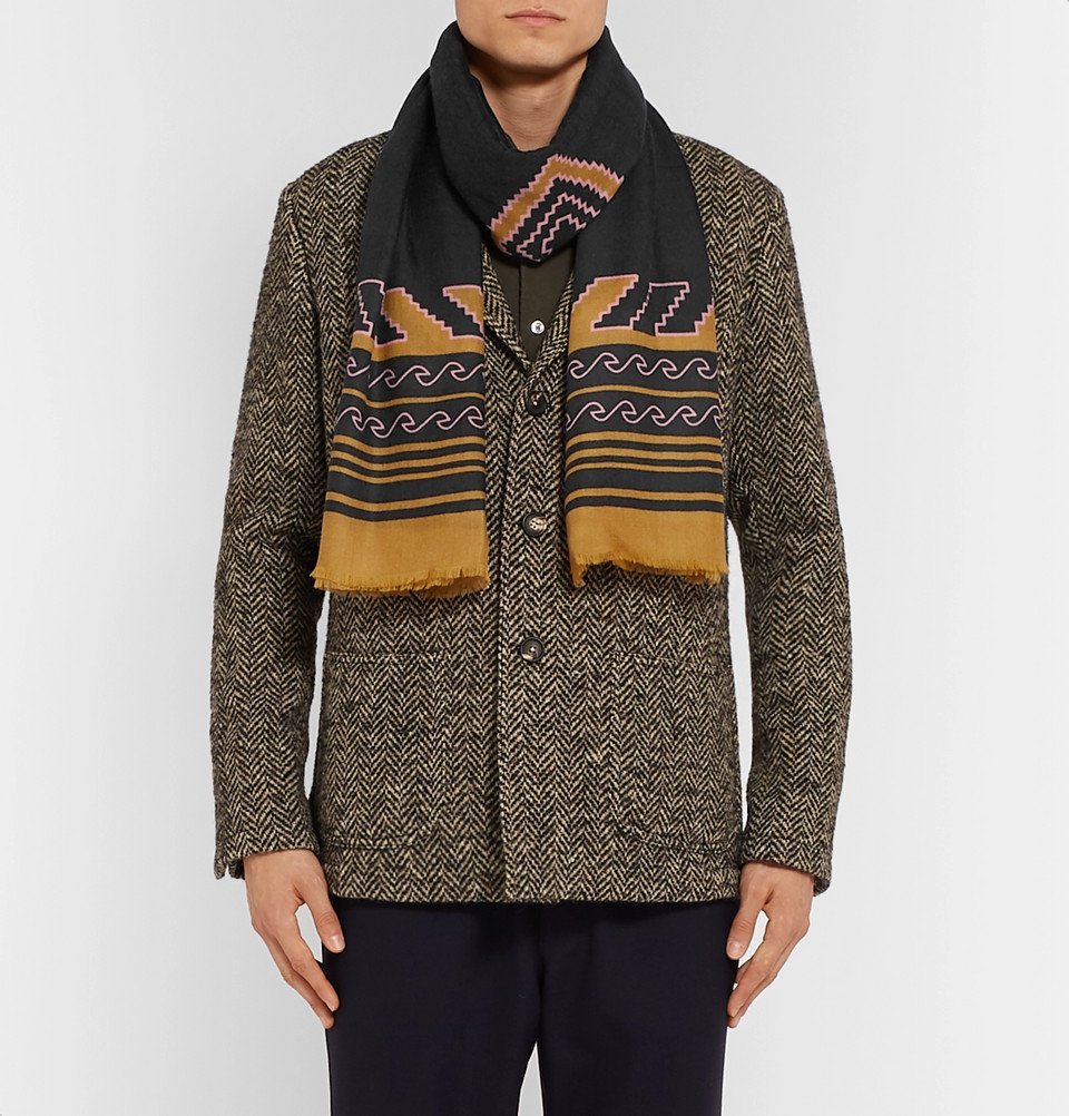 Rubinacci - Printed Cashmere Scarf - Men - Black Rubinacci