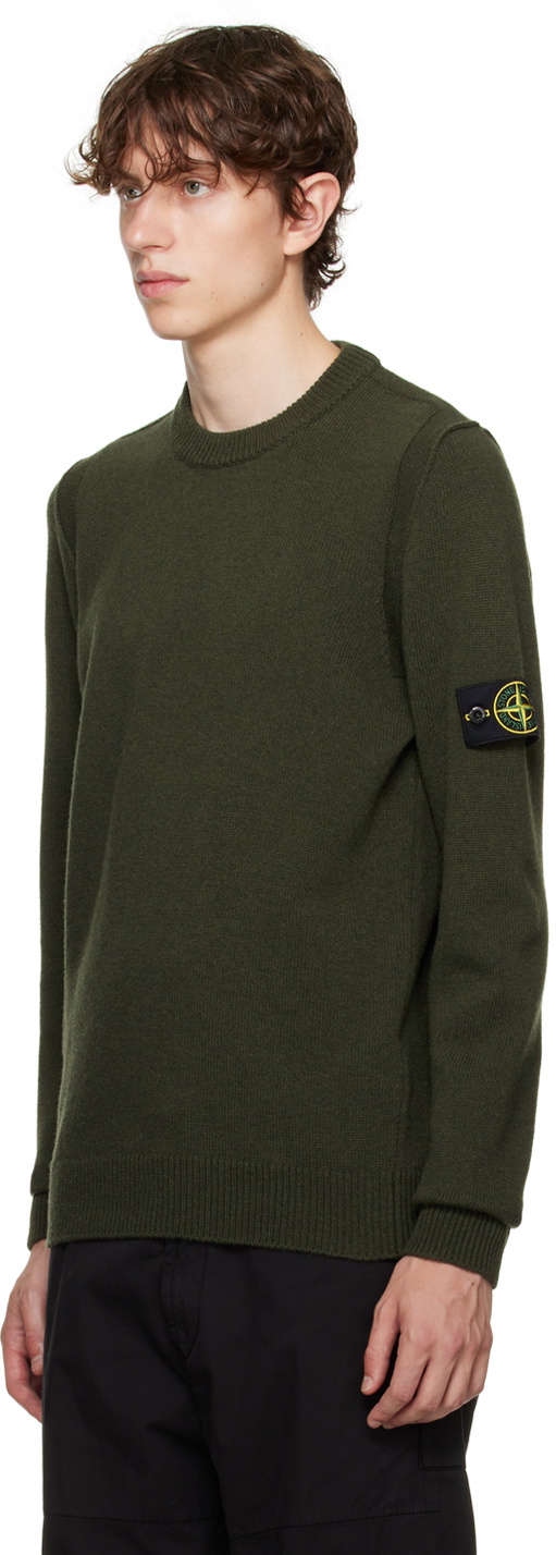 Stone Island Khaki Crewneck Sweater Stone Island Stone Island Khaki Crewneck Sweater Stone Island
