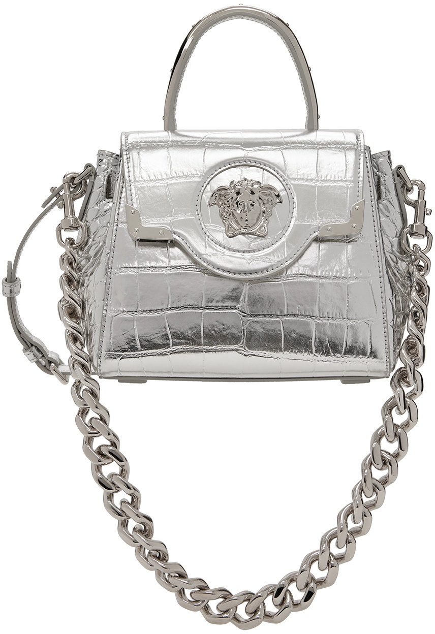 Versace Silver Medusa Top Handle Bag Versace
