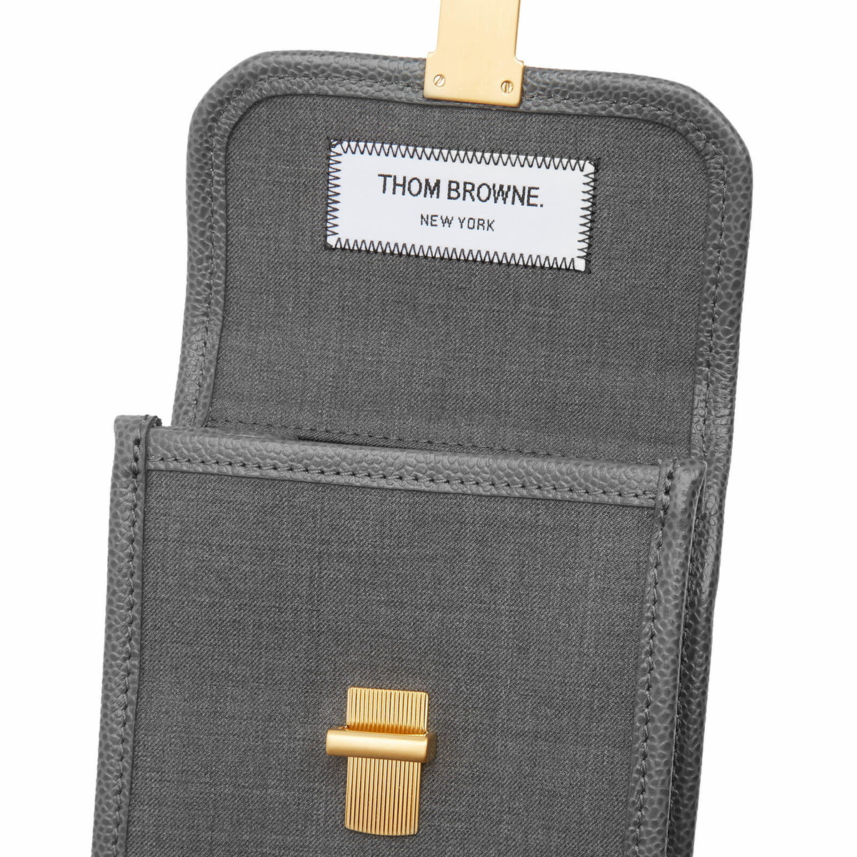 Thom Browne Men's Twill Cross Body Bag in Medium Grey Thom Browne