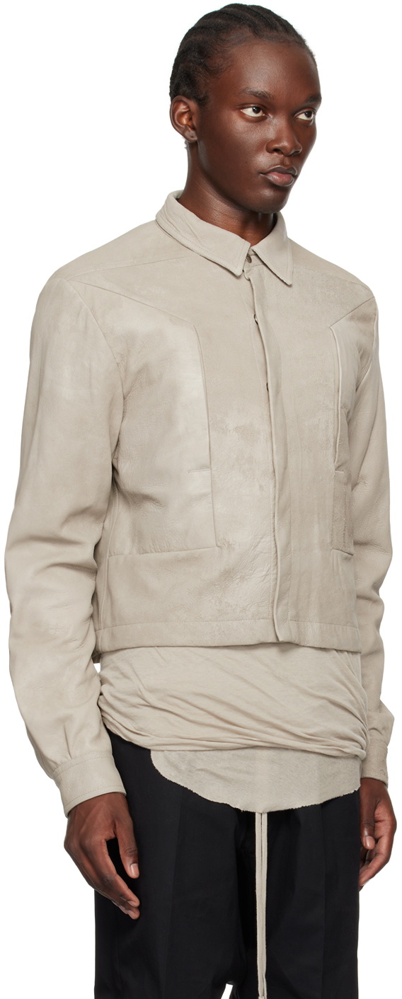 Rick Owens Off-White Porterville Alice Strobe Leather Jacket Rick Owens
