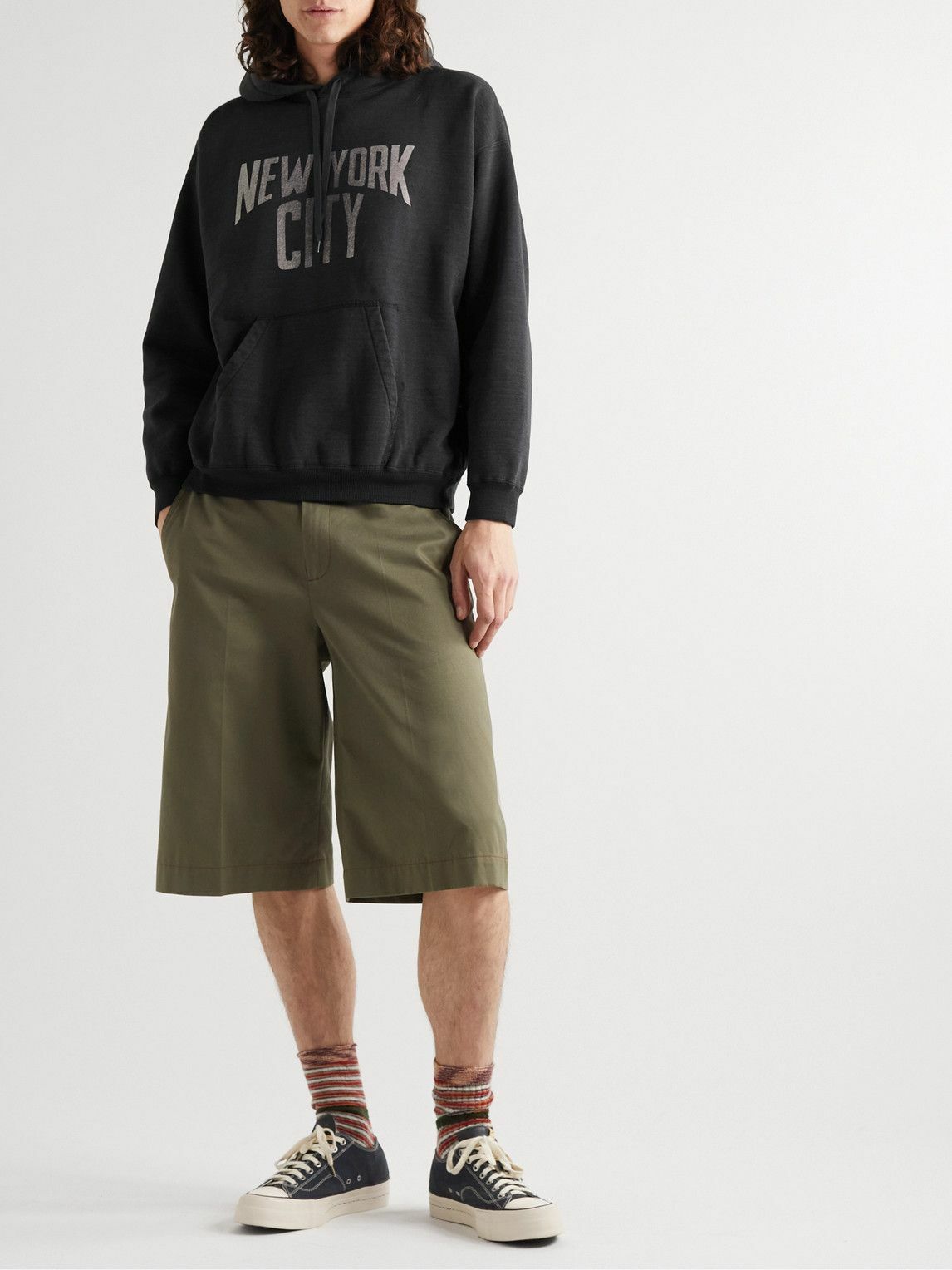 Remi Relief - Printed Cotton-Blend Jersey Hoodie - Black Remi Relief